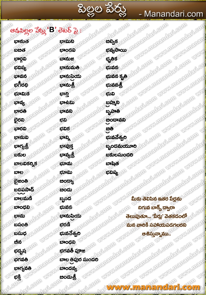 Baby Girls Names Starting With B Letter Manandari Baby Girls Names Starting With B Letter Manandari